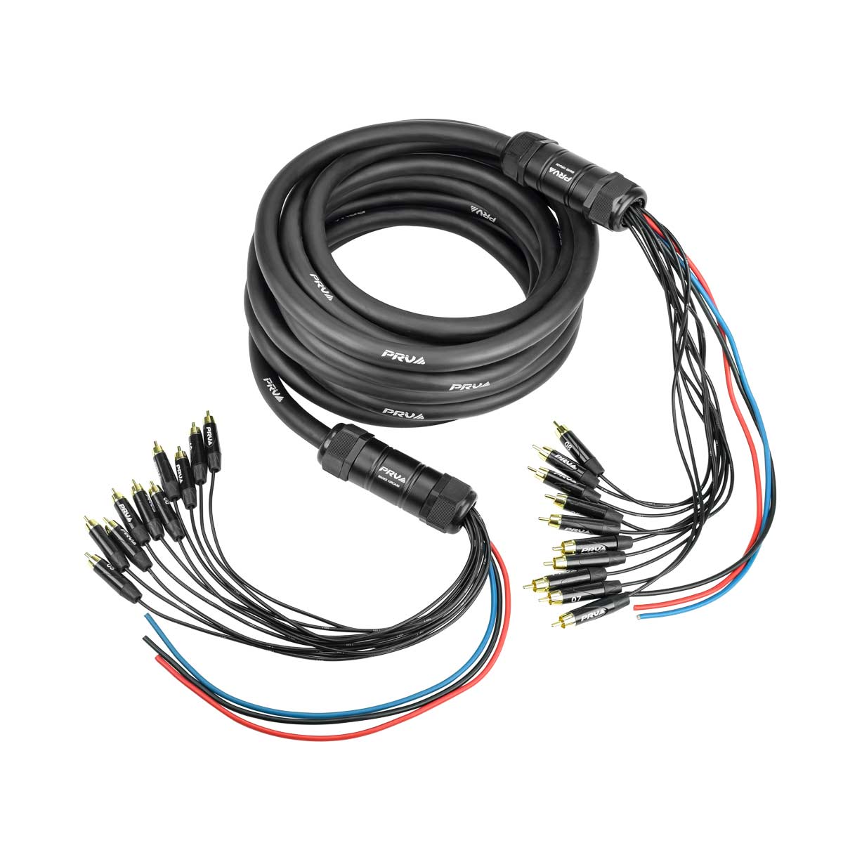 PRV Audio Snake 10RCA-30 Car Audio 30 ft Medusa Cable 10 RCA Channels ...